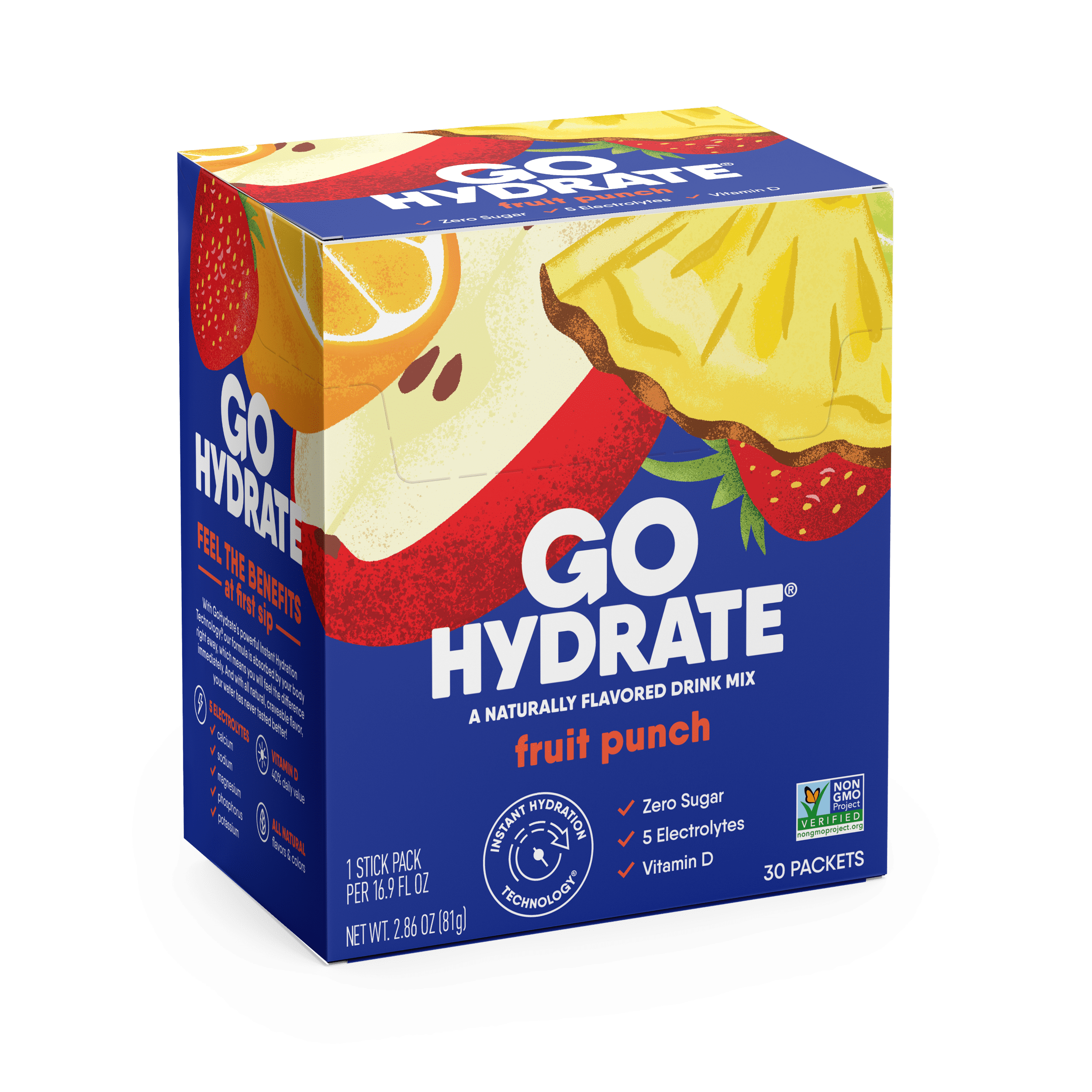GoHydrate, Electrolyte Hydration Drink Mix with Vitamin D, 30 Packets ...