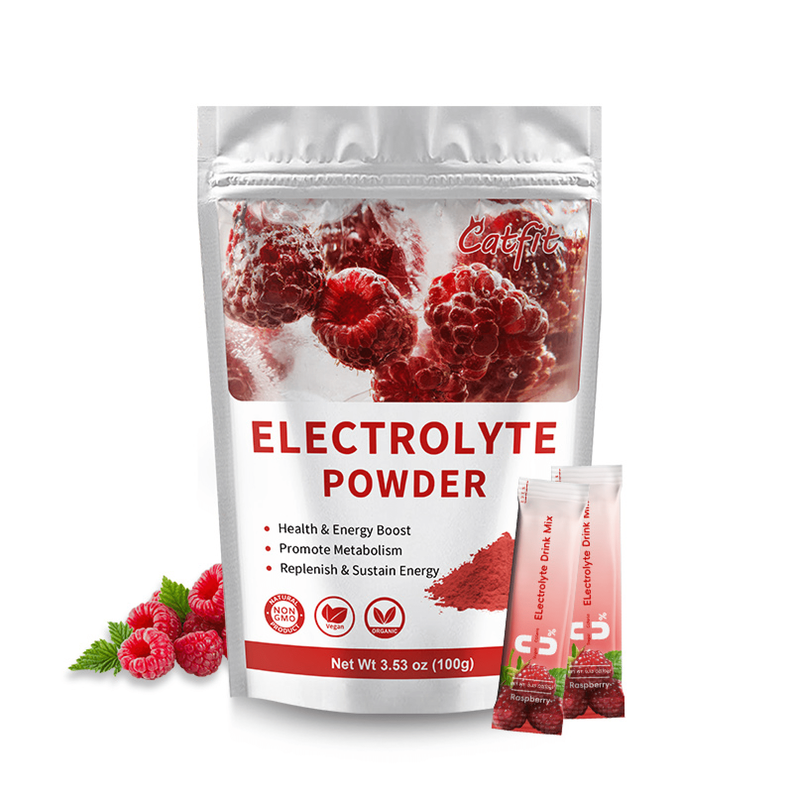 Electrolyte Powder Drink Mix - Raspberry Flavor - 10 Stickpacks ...