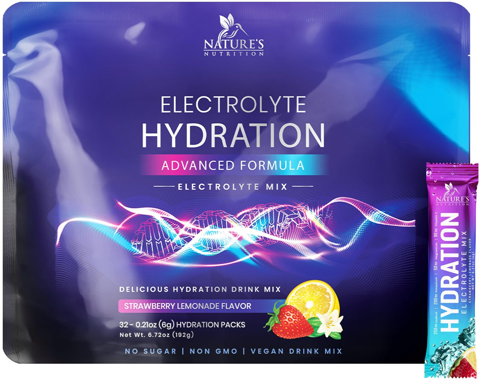 Hydration Electrolyte Packets, Daily Liquid Replenisher Powder ...