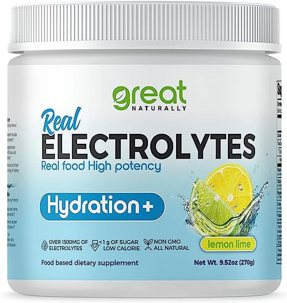 Electrolytes Powder Hydration | Real Food High Potency | Lemon Lime 30 ...