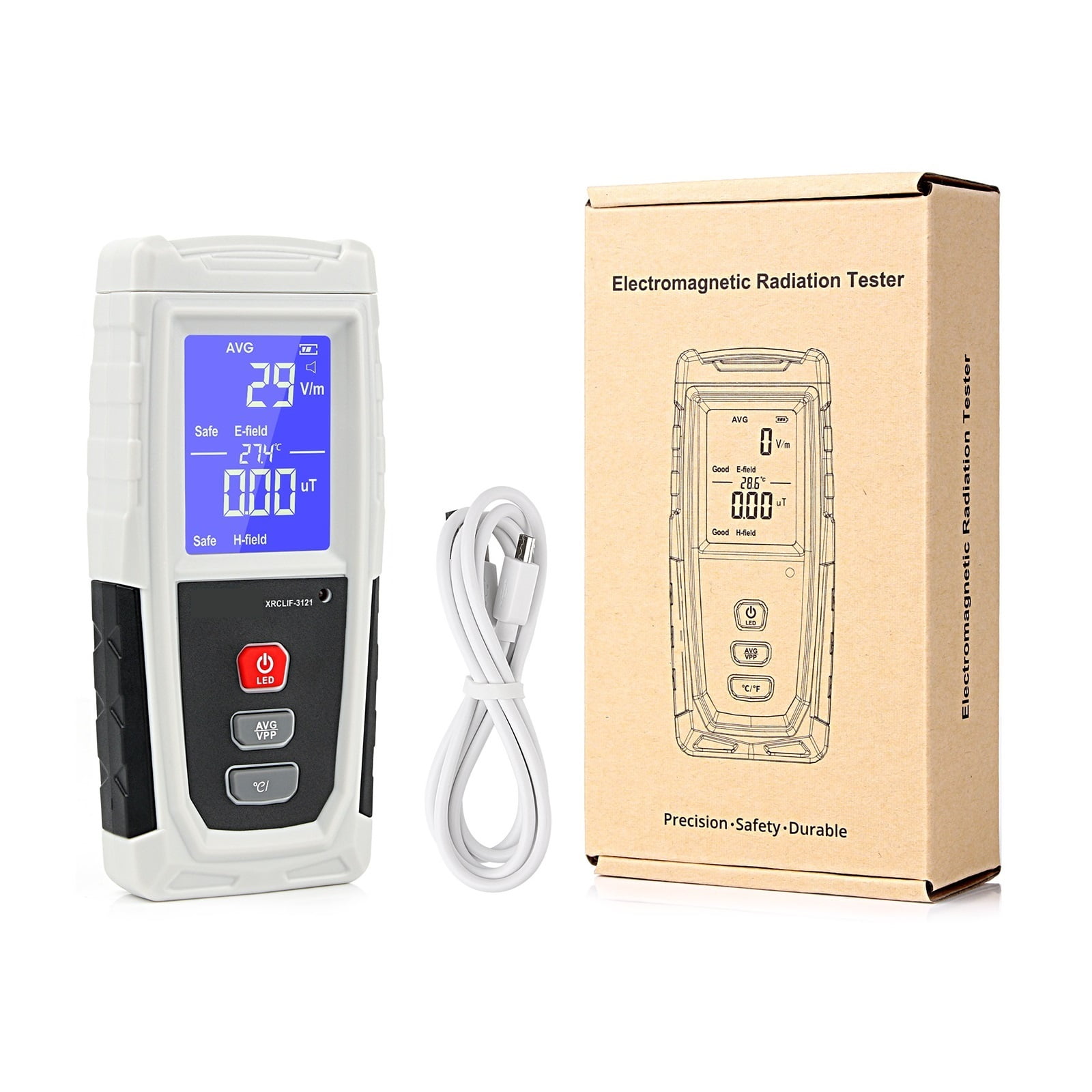 Electromagnetic Field Radiation Detector Tester Emf Meter Rechargeable ...