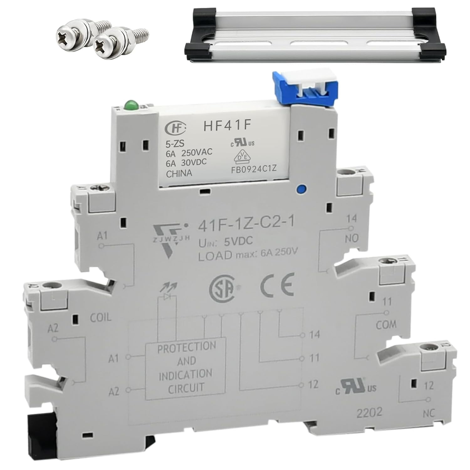 Electromagnetic Relay 5VDC SPDT 6Amp, Power Relays with LED Indicator ...