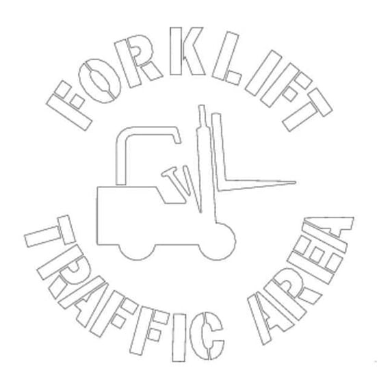 Stencil, Fork Lift Traffic Area, 24 in Character Height, Polyethylene ...