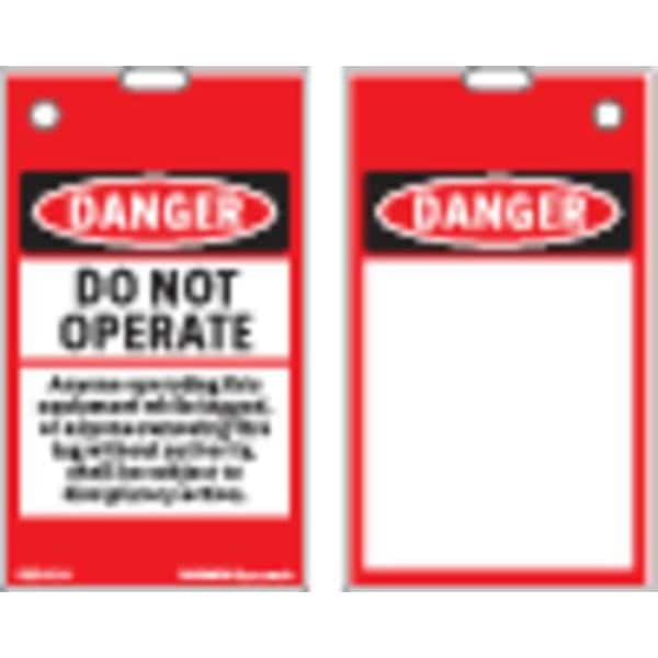 Electromark Lockout Tag,Polyester,Blk/Red/Wht,PK200 Y604448 - Walmart.com