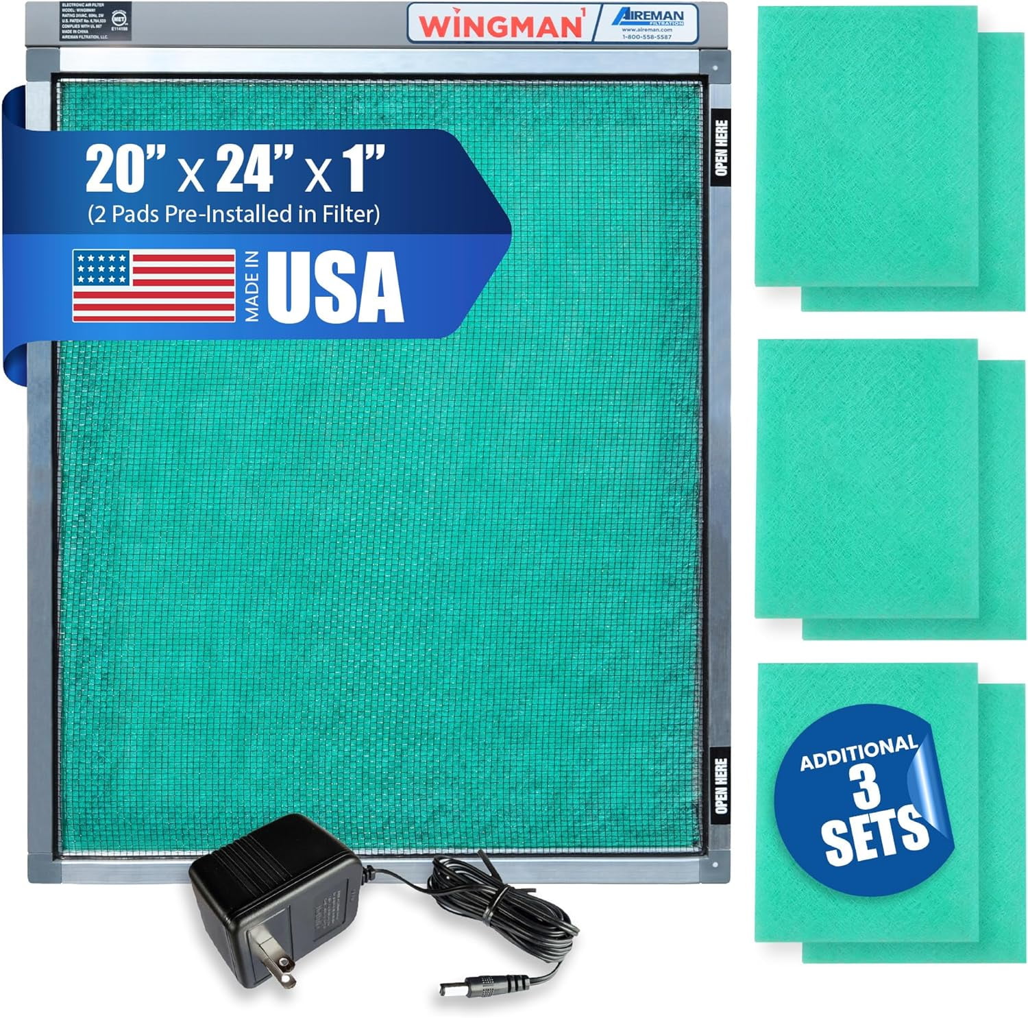 Electronic Air Filter with 1-Yr Supply of Air Purifier Pads - HVAC ...