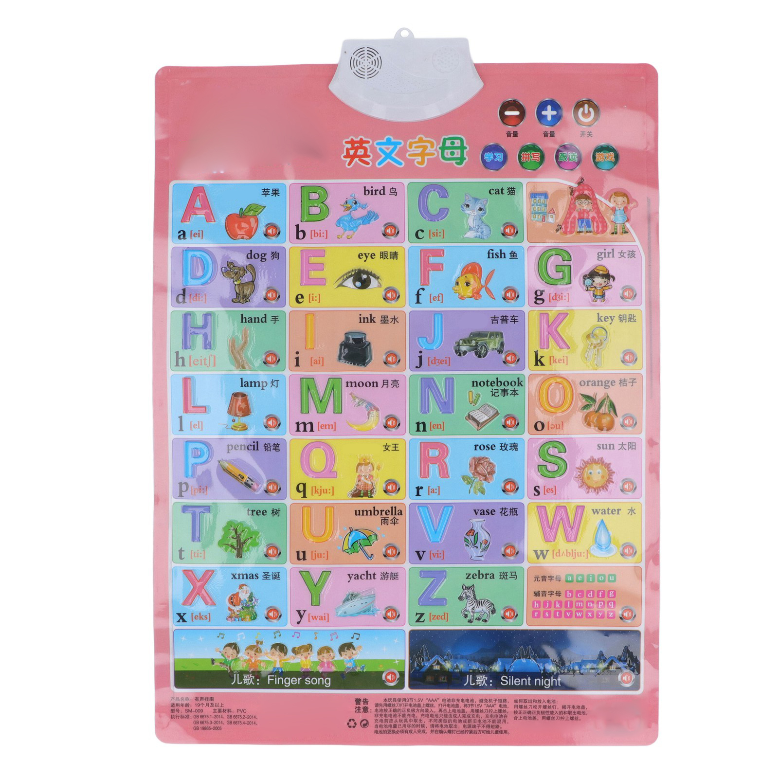 Electronic Alphabet Wall Chart Colorful Double Sided Talking ABC ...