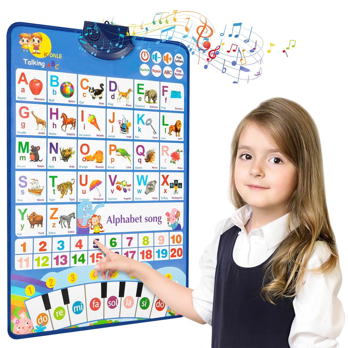 Interactive ABC Kids Learning Alphabet Wall Chart, Educational Toys for ...
