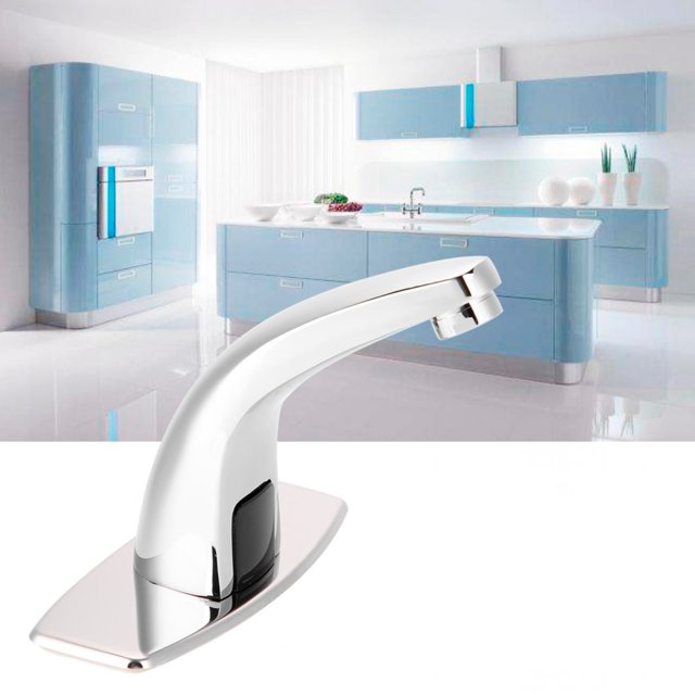 Electronic Auto Sensor Touchless Sink Hands-Free Hot and Cold Faucet ...