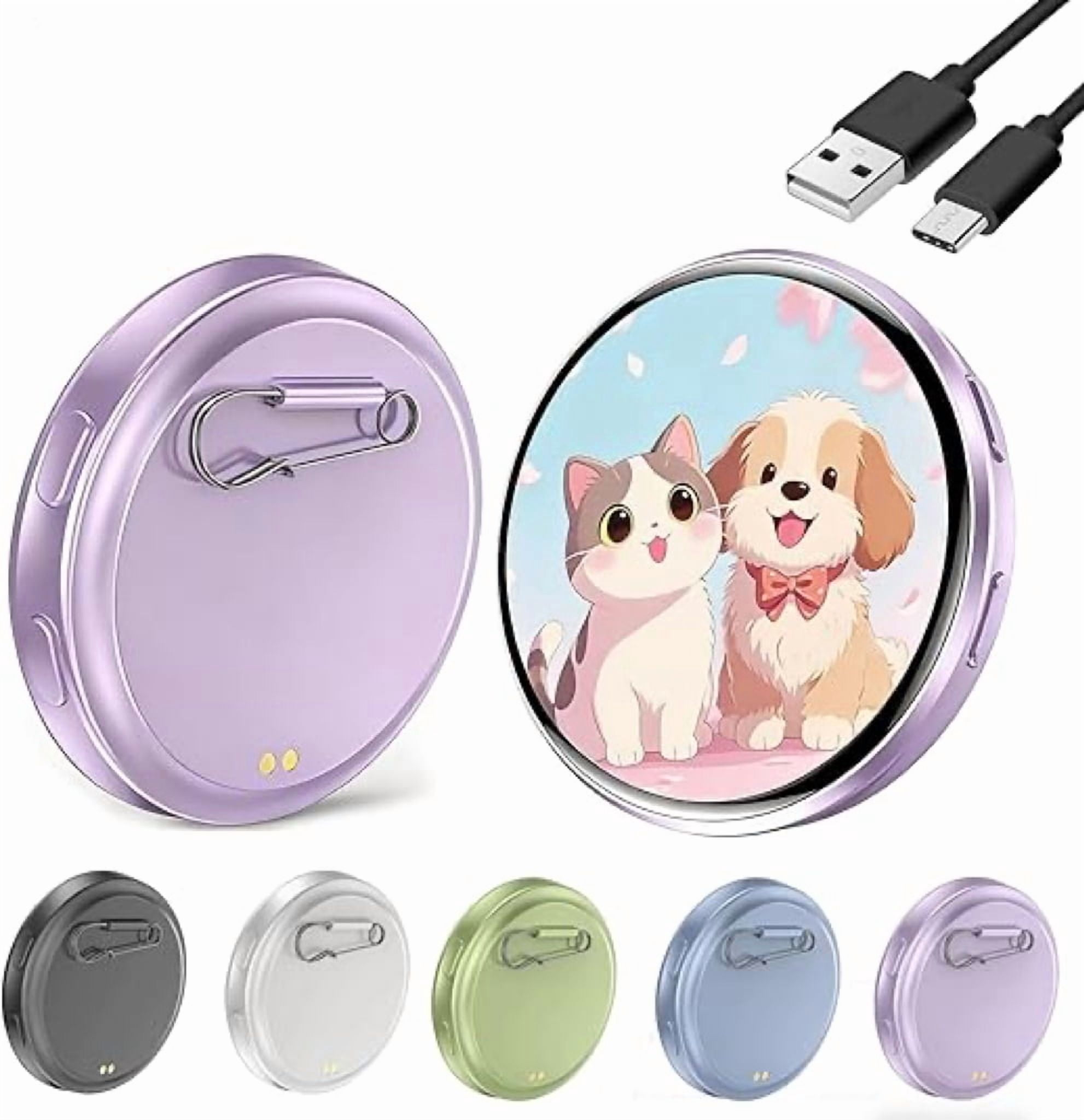 Electronic Badge Digital Display Pin, 1.8'' HD Touch Screen Electronic ...