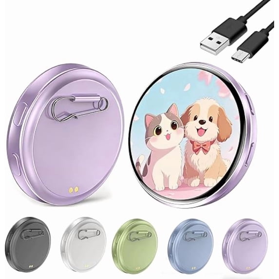 Electronic Badge Digital Display Pin, 1.8'' HD Touch Screen Electronic ...