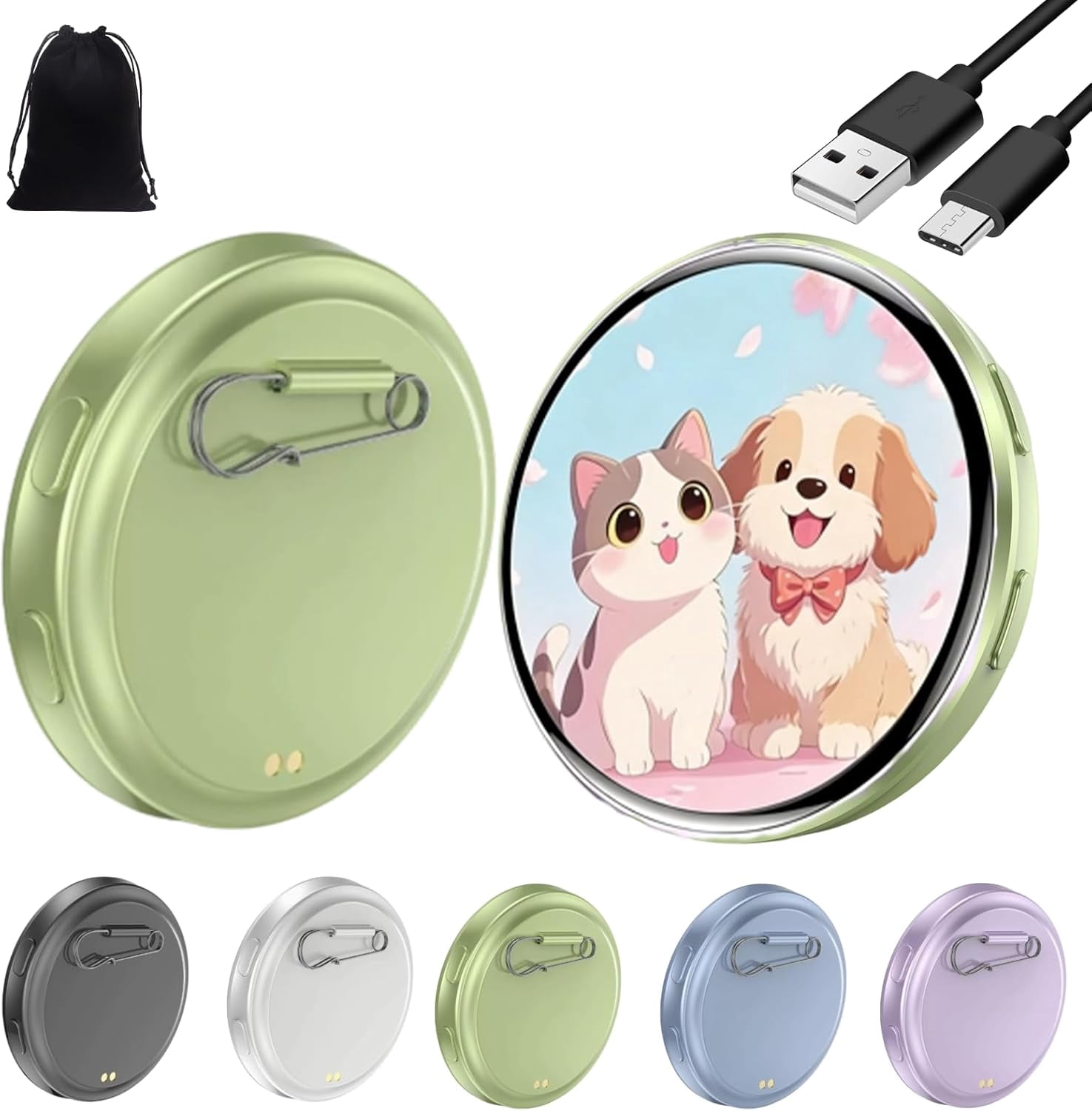 Electronic Badge Digital Display Pin, 1.8'' Ips Touch Screen, Custom ...