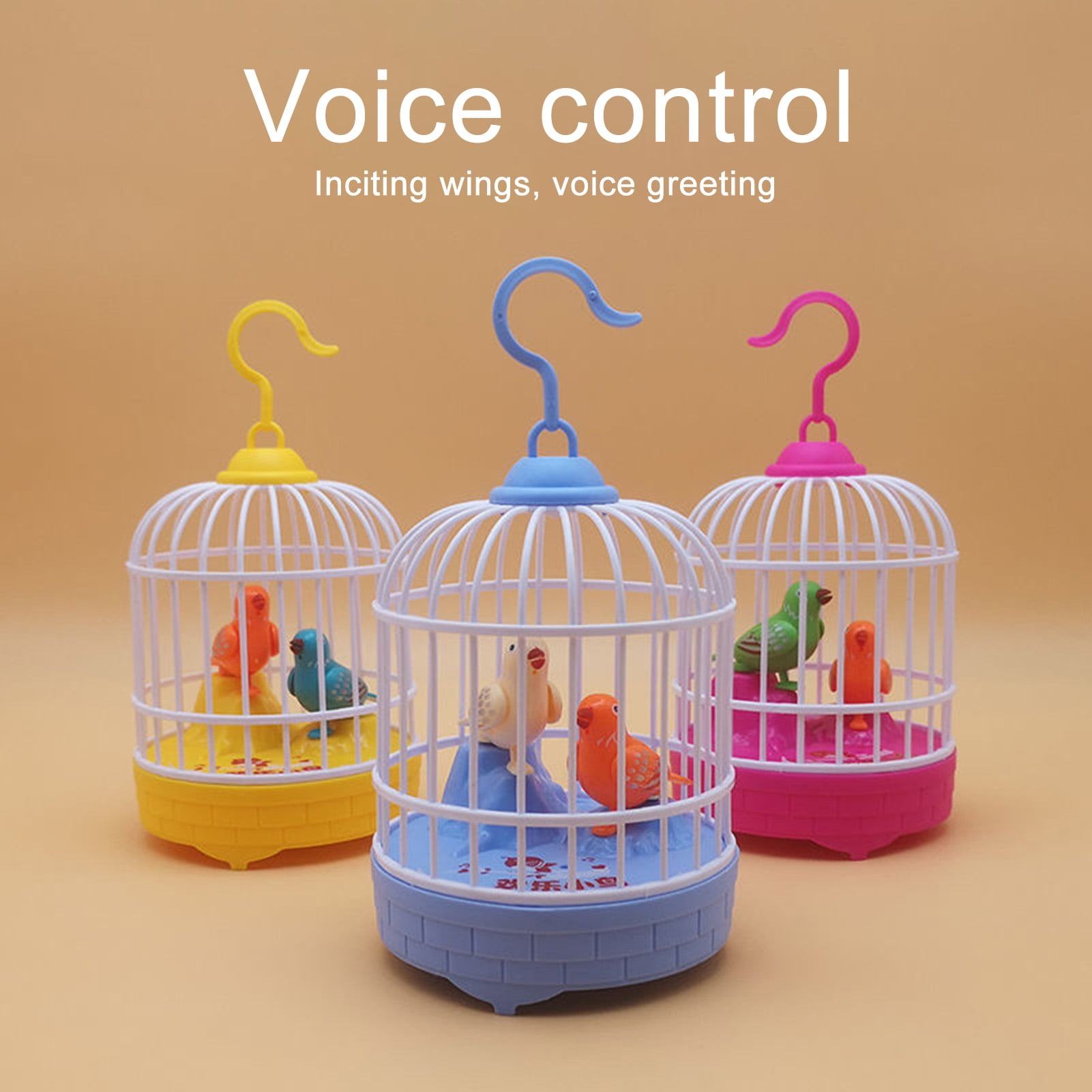 Electronic Birds Cage Toy - Voice Control Vivid Appearance Festival ...