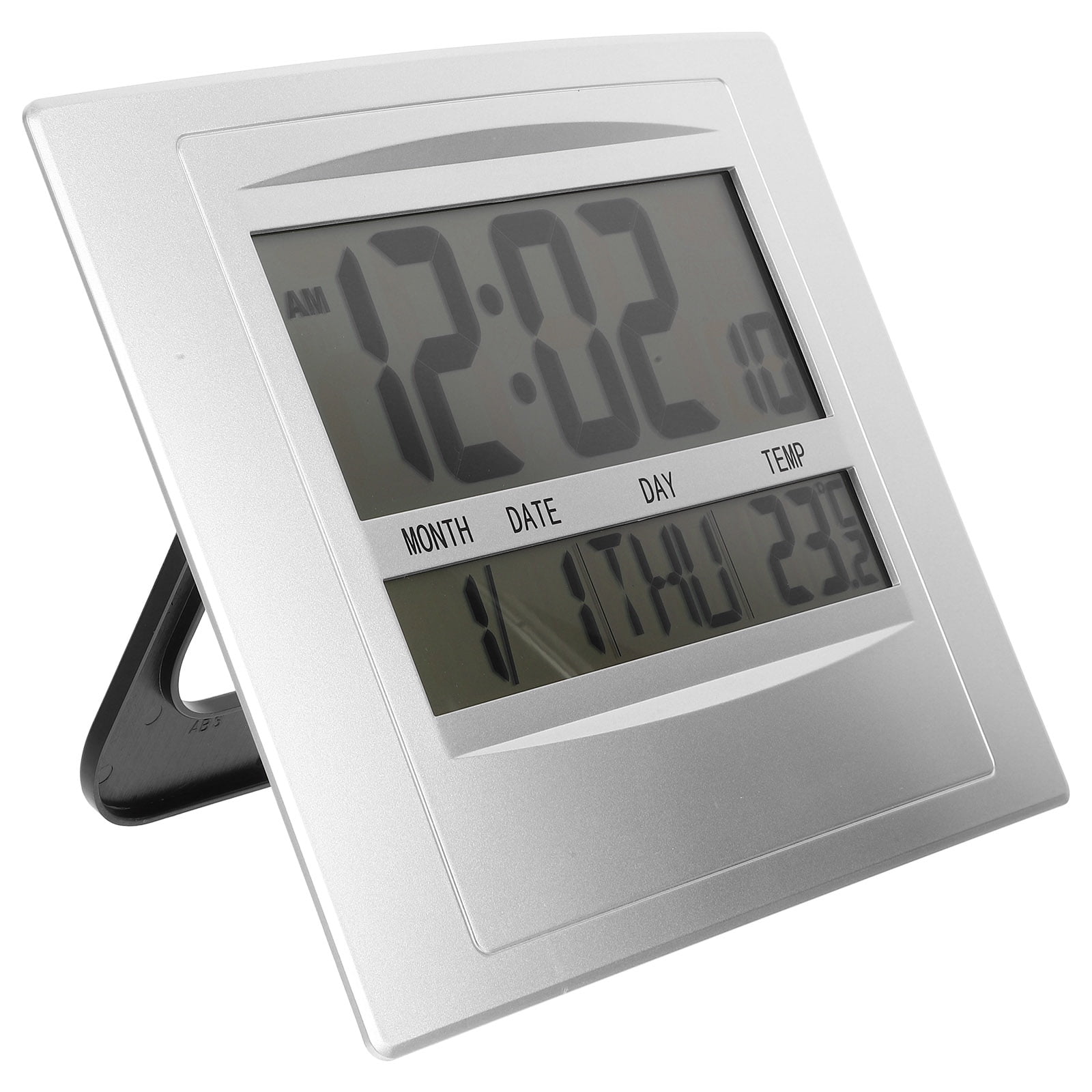 Clispeed Wall Desk Thermometer Clock Digital Thermometer White Plastic ...
