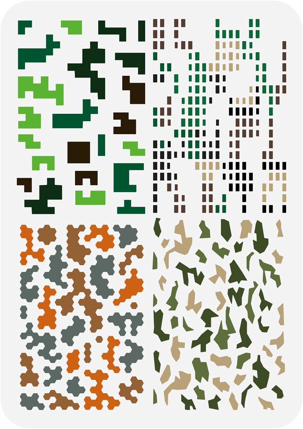 Electronic Camouflage Painting Stencil 8.3x11.7inch Plaid Camouflage ...