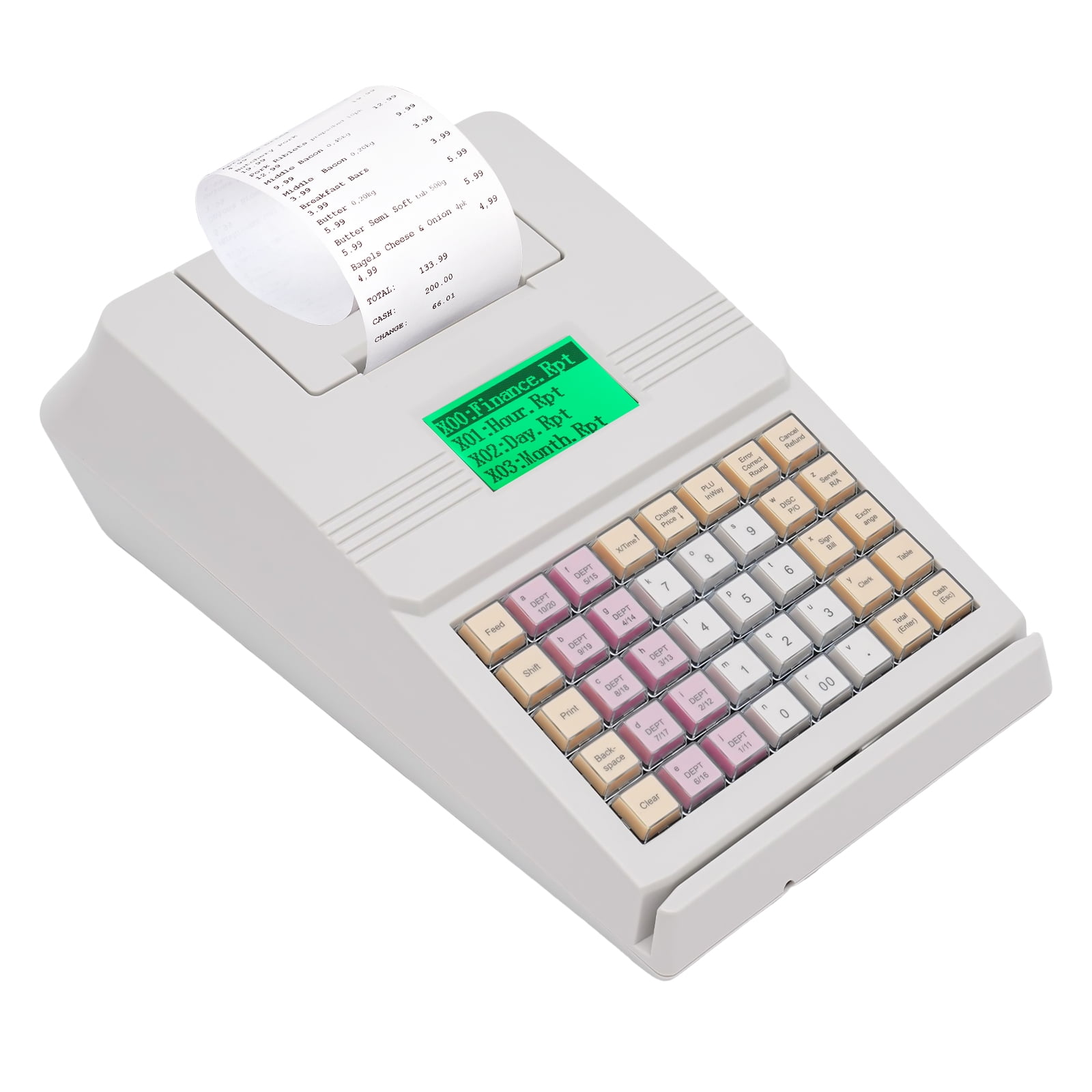 Electronic Cash Register, 40 Keys Raised Keyboard, ECRs Complete POS Cash System for Restaurants ...