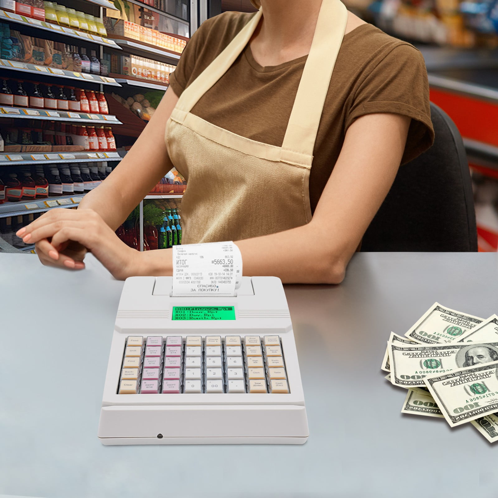 Electronic Cash Register, 40 Keys Raised Keyboard, ECRs Complete POS ...