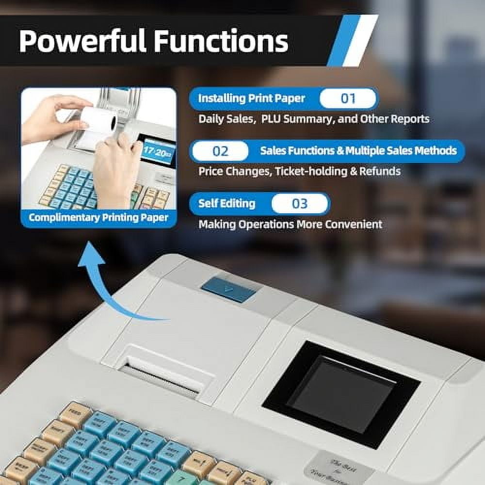 Electronic Cash Register, 48 Keys 8 Digital LED Cash Register with Cash ...