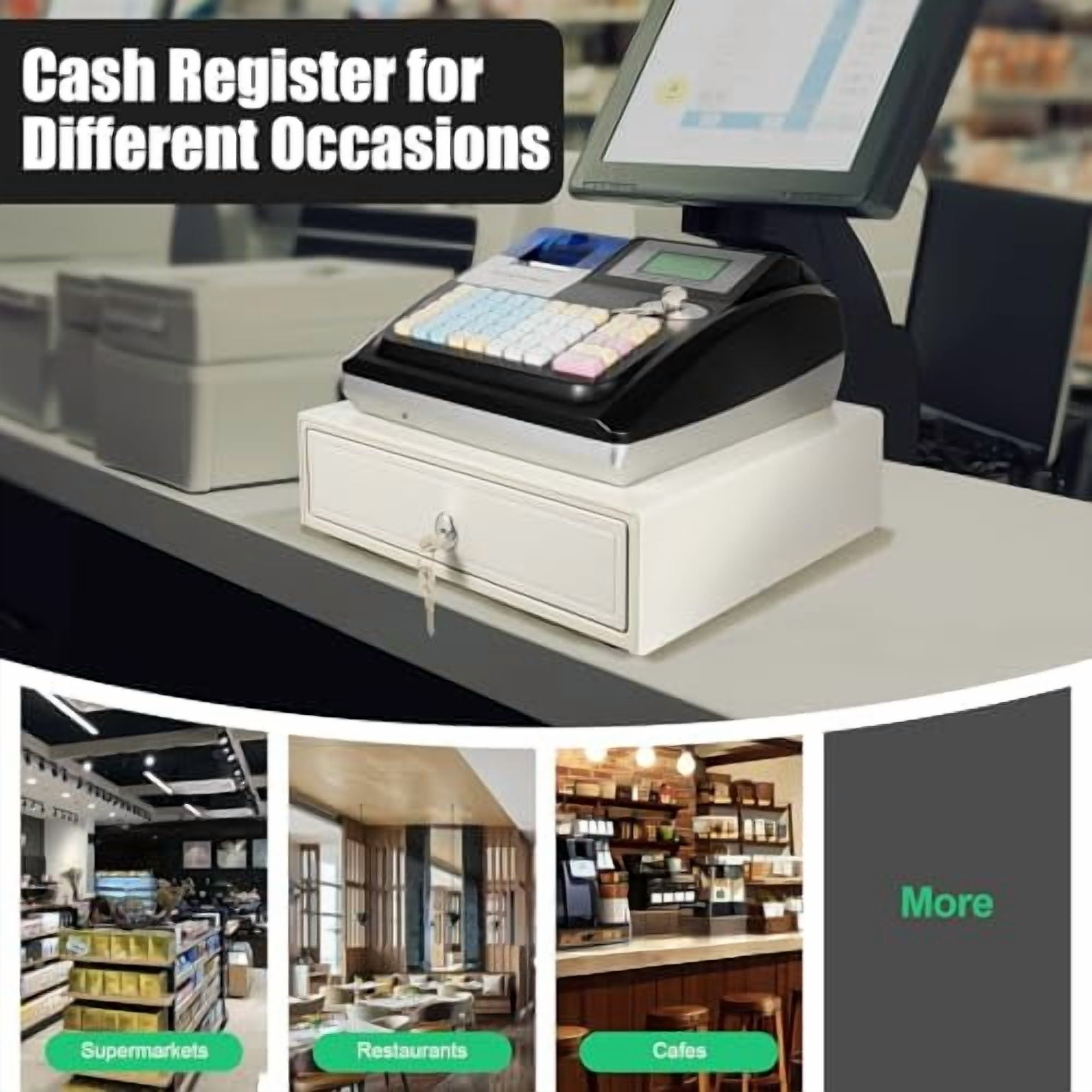 Electronic Cash Register with 8-Digit LED Display and Thermal Print ...