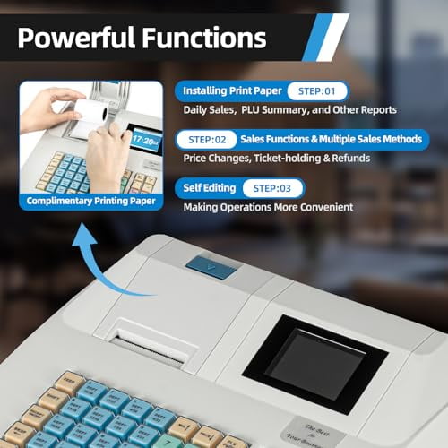Electronic Cash Register POS with 48 Keys, 8 Digital LED Display w ...