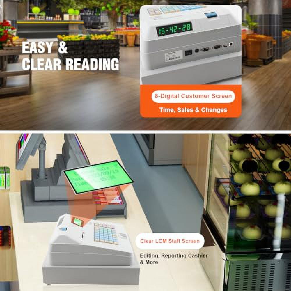 Electronic Cash Register POS System Cash Register with Drawer Box ...