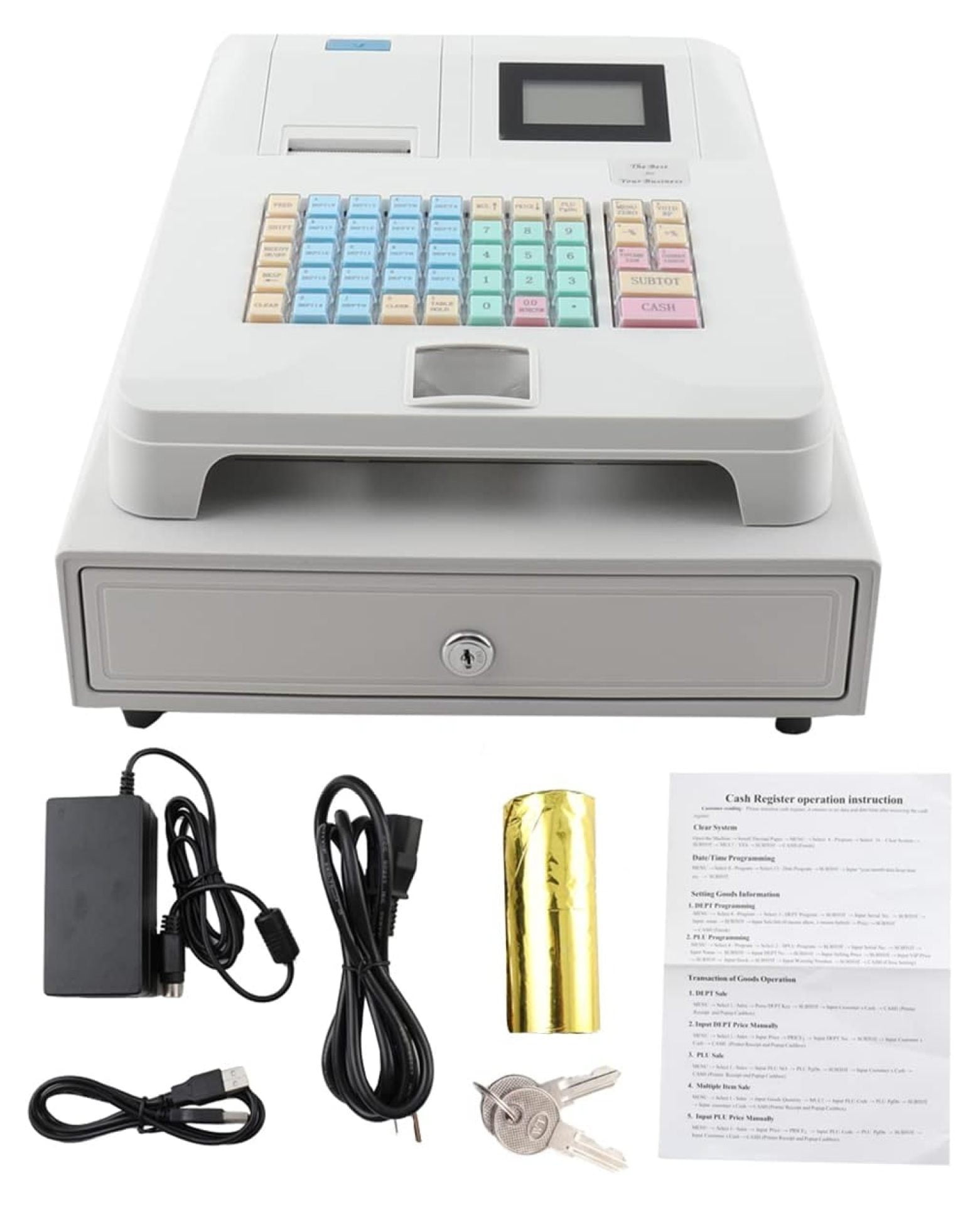 Electronic Cash Register POS System Cash Register with Drawer Box ...