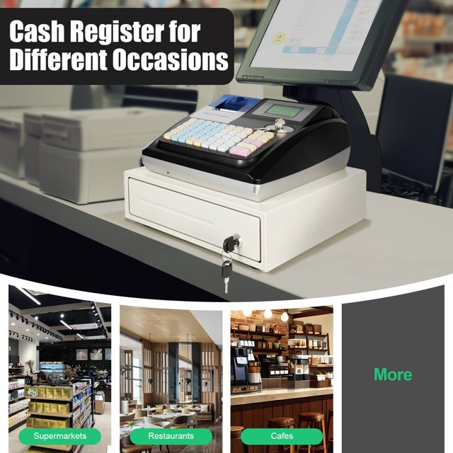 Electronic Cash Register POS System LED Display for Retail with Drawer 48 Keys - Walmart.com