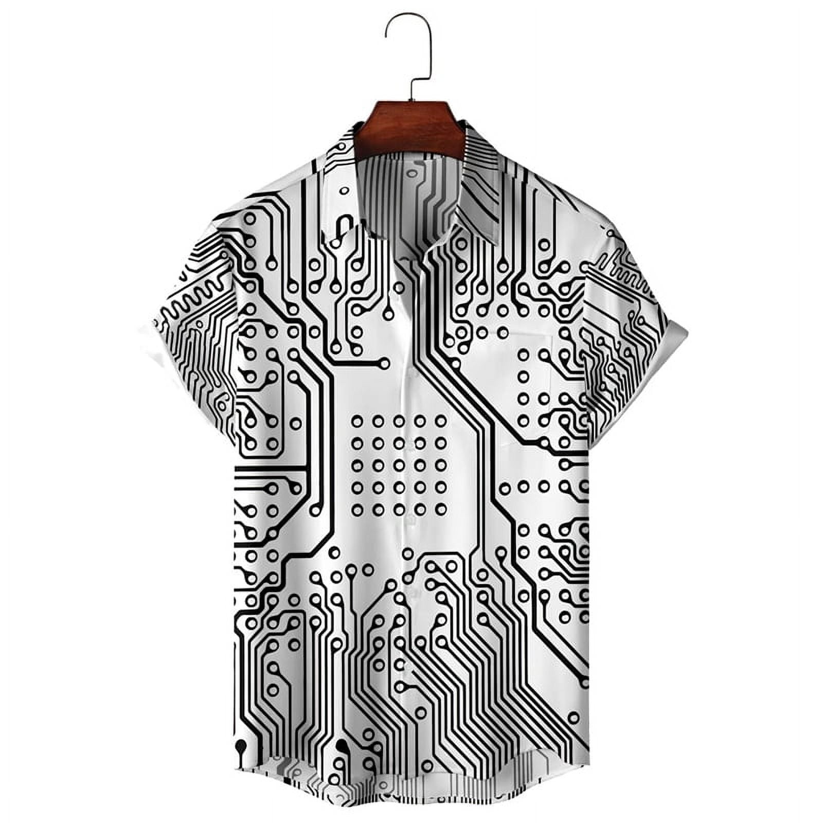 Electronic Chip 3D Printed Shirts For Men Clothes Vintage Motherboard ...