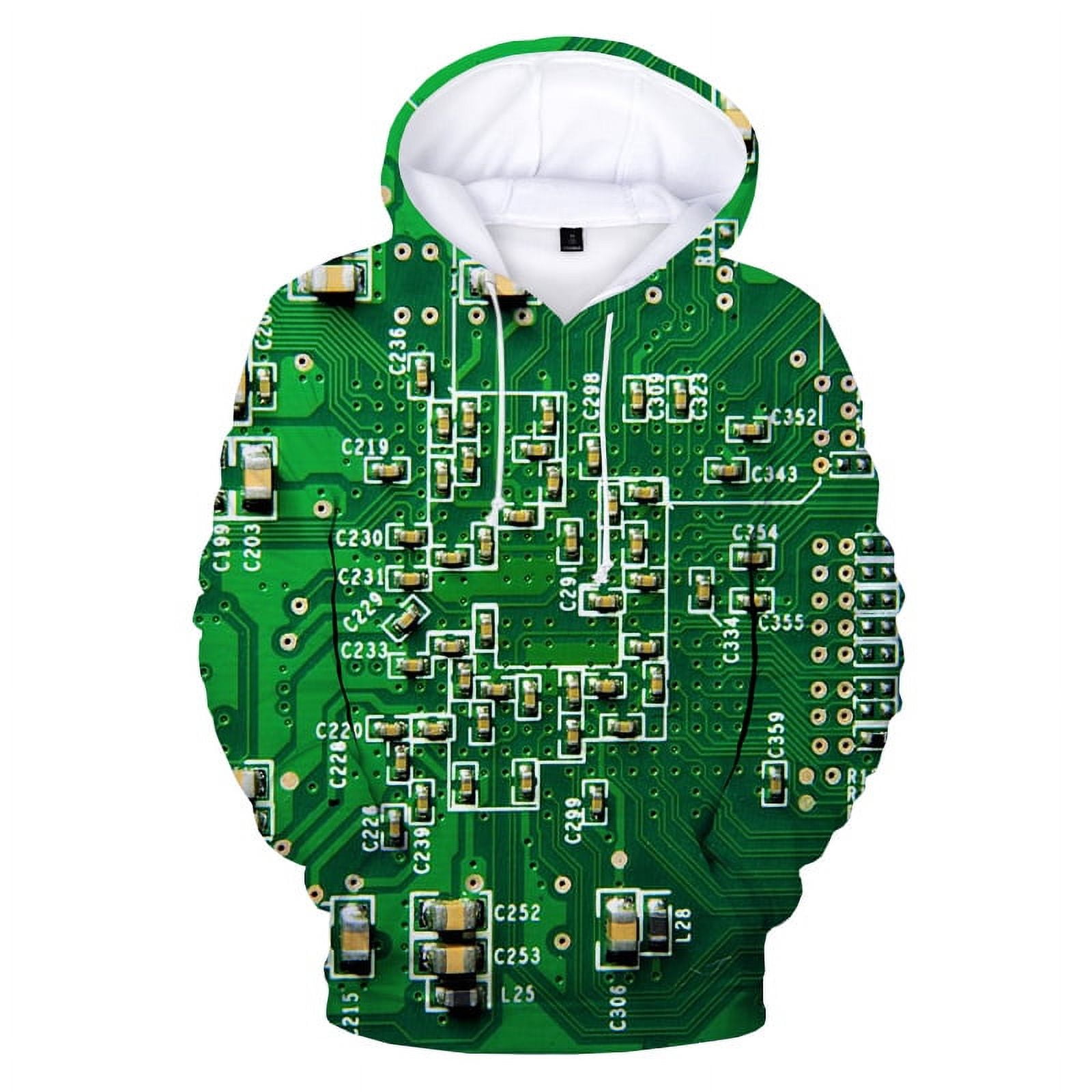 Electronic Chip Grpahic Hoodies for Men Clothing 3D Circuit Board CPU ...