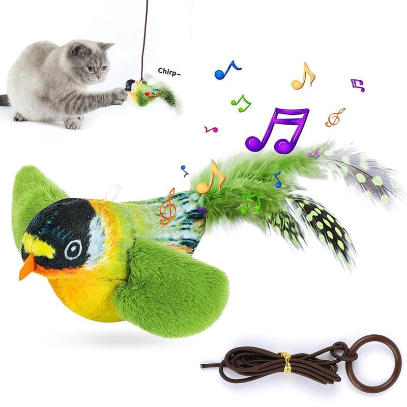 Electronic Chirping Bird CatToy,Sound & Touch Activated Interactive ...