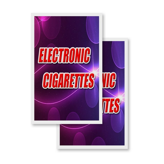 Electronic Cigarettes (2-PACK) 24" x 36" Vinyl Decals | Sign Insert ...