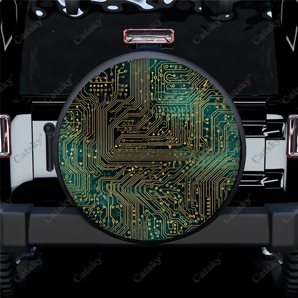Electronic Circuits Board Design Polyester Universal Spare Wheel Tire ...