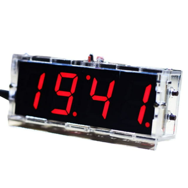 Electronic Clock Diy Kit Led Microcontroller Kit 4 Digital Clock Time Light Control Temperature