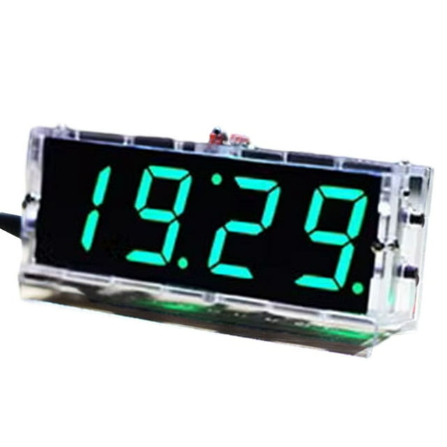 Electronic Clock DIY KIT LED Microcontroller Kit 4-Digital Clock Time Light Control Temperature ...