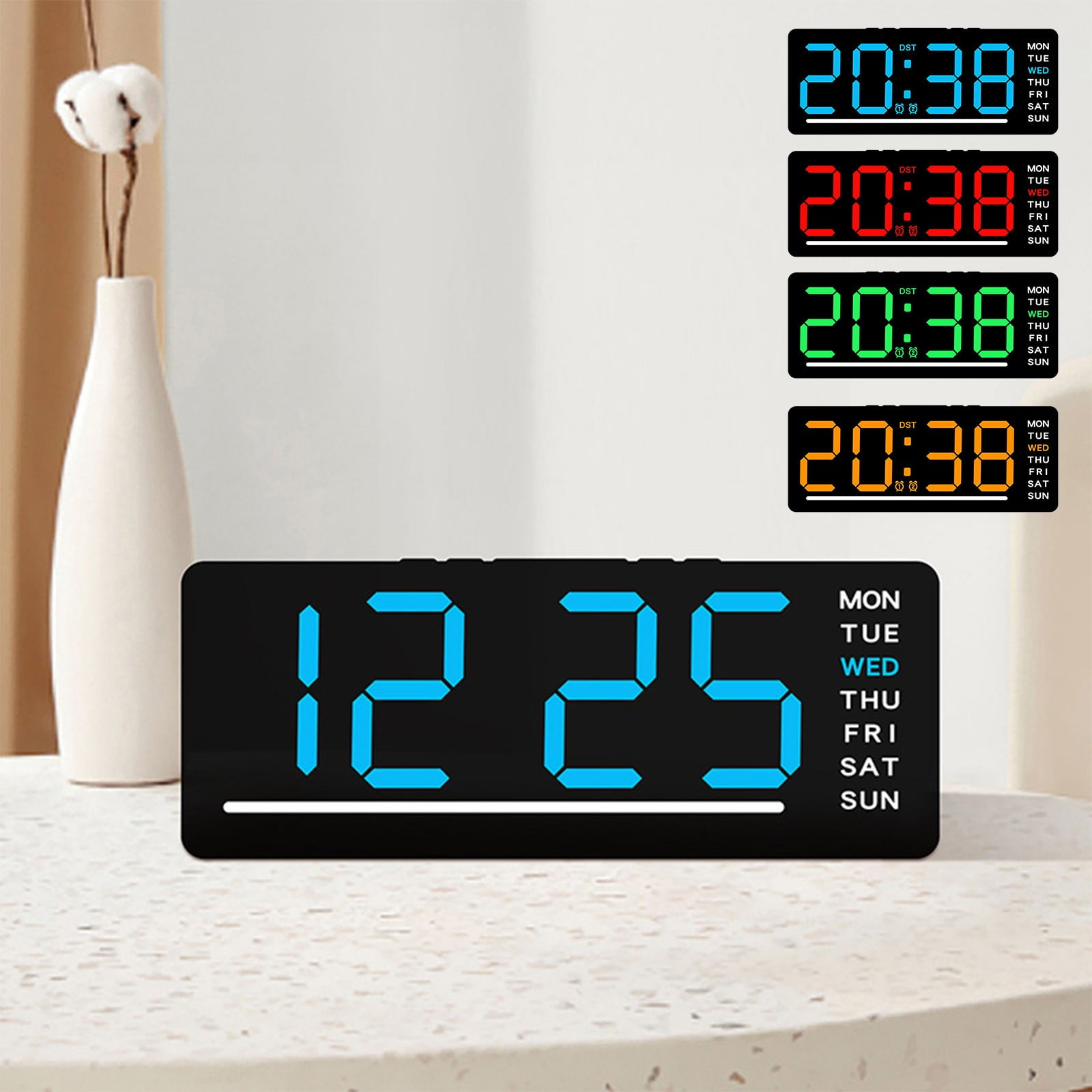Electronic Clock, Digital Alarm Clock, LED Clock, Date & Temperature Display + Snooze Function ...