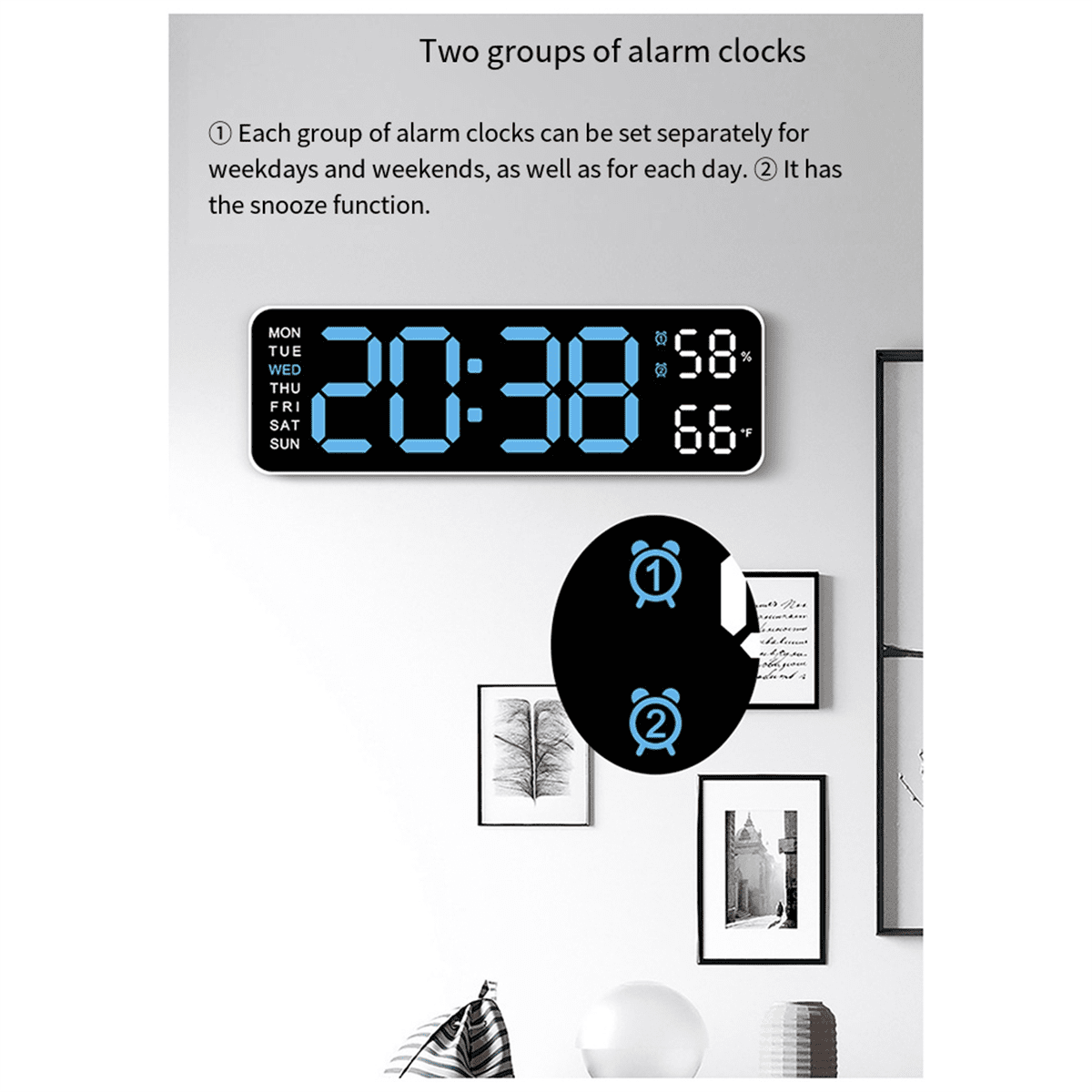 Electronic Clock Simple Multifunctional Clock Rectangular Large Font ...