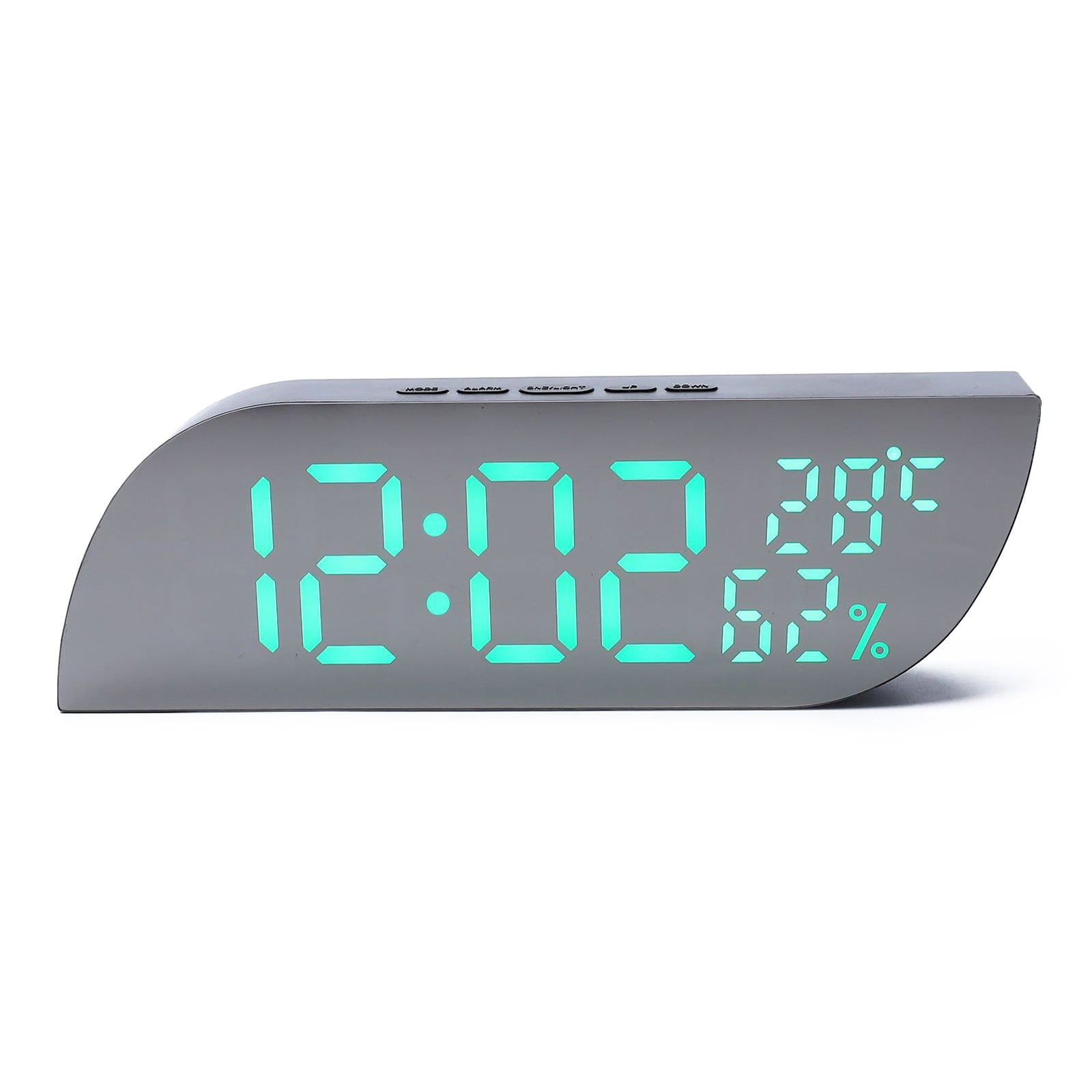 Electronic Compact Clock With Mirror Display Backlight Temperature And ...