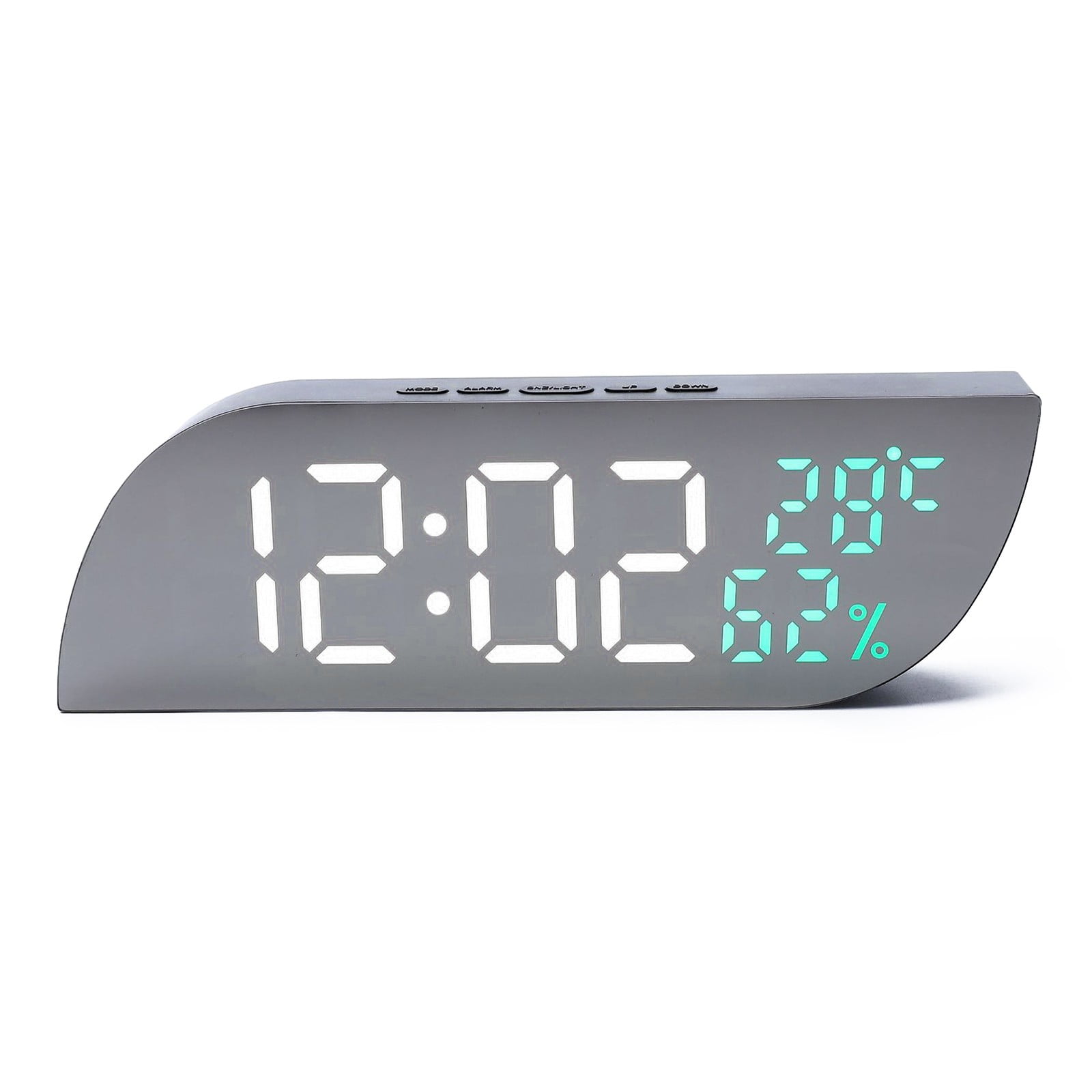 Electronic Compact Clock With Mirror Display Backlight Temperature And ...