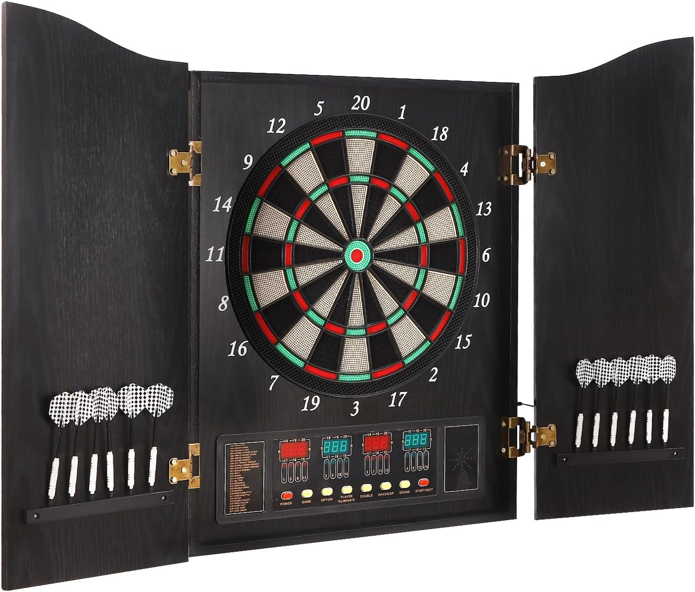 Electronic Dart Board, Decorative Dartboard Cabinet Set with LED ...
