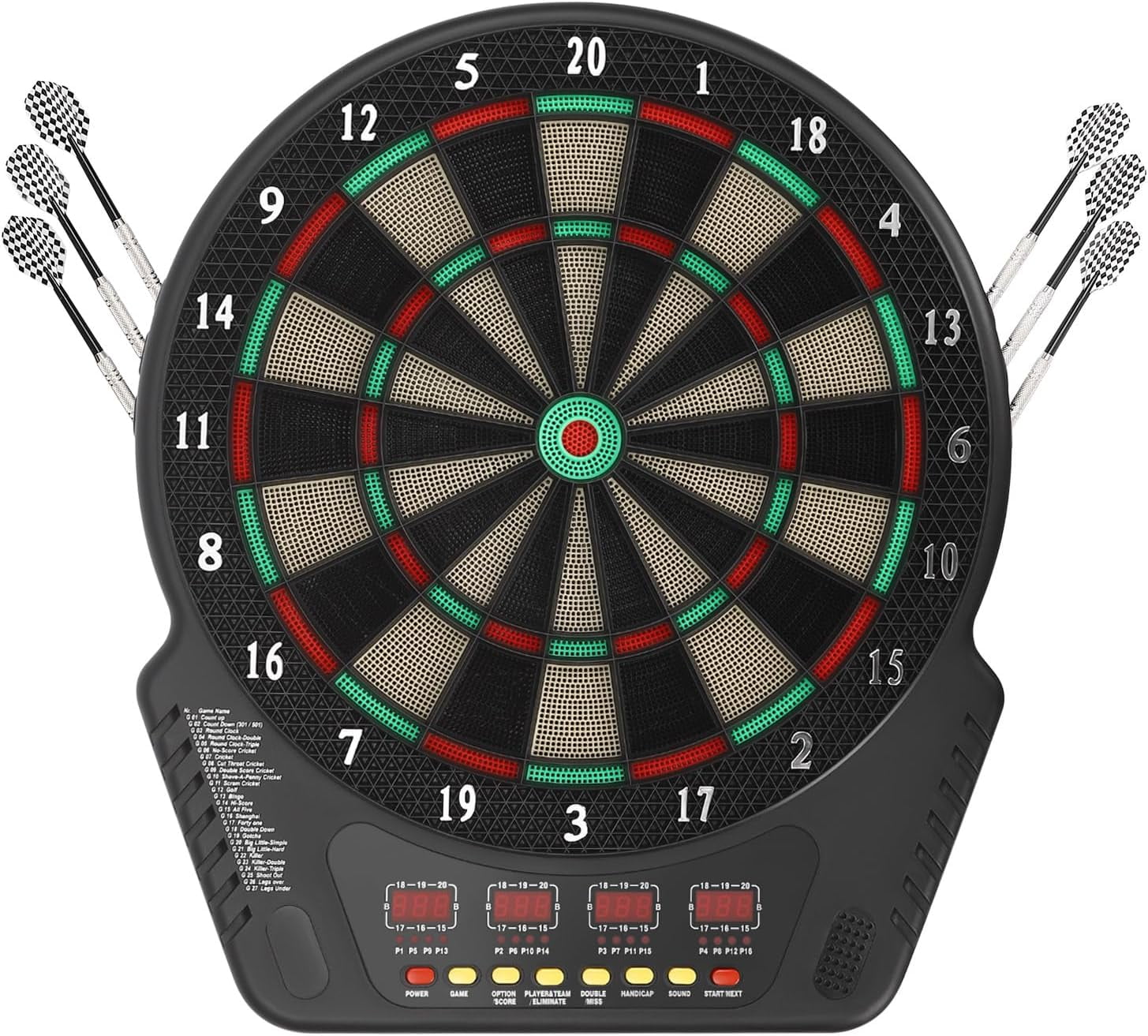 Electronic Dart Board Soft Tip Dartboard Set 27 Games with 243 Variants ...