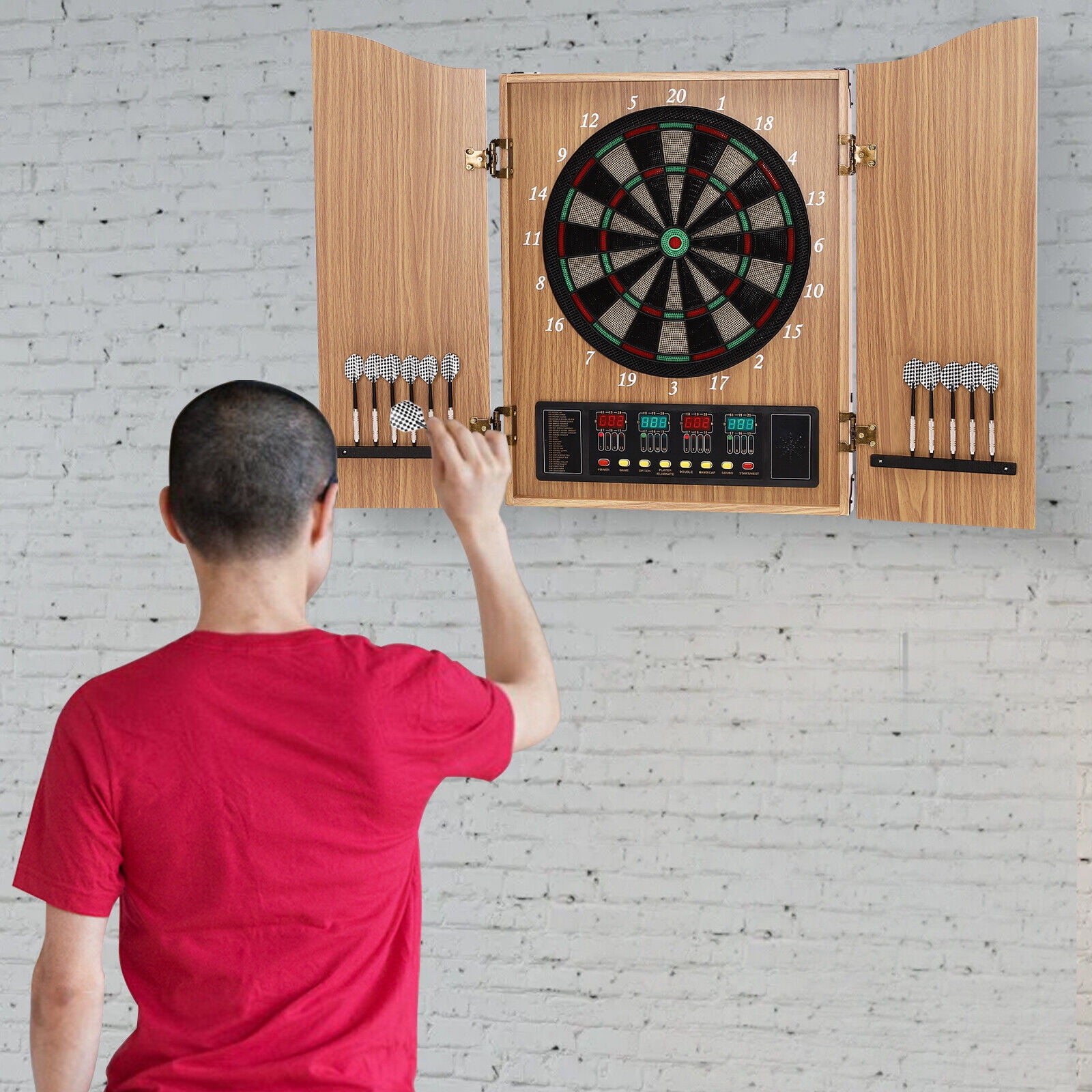 Electronic Dart Machine, Decorative Dartboard Cabinet Set, Dartboard ...