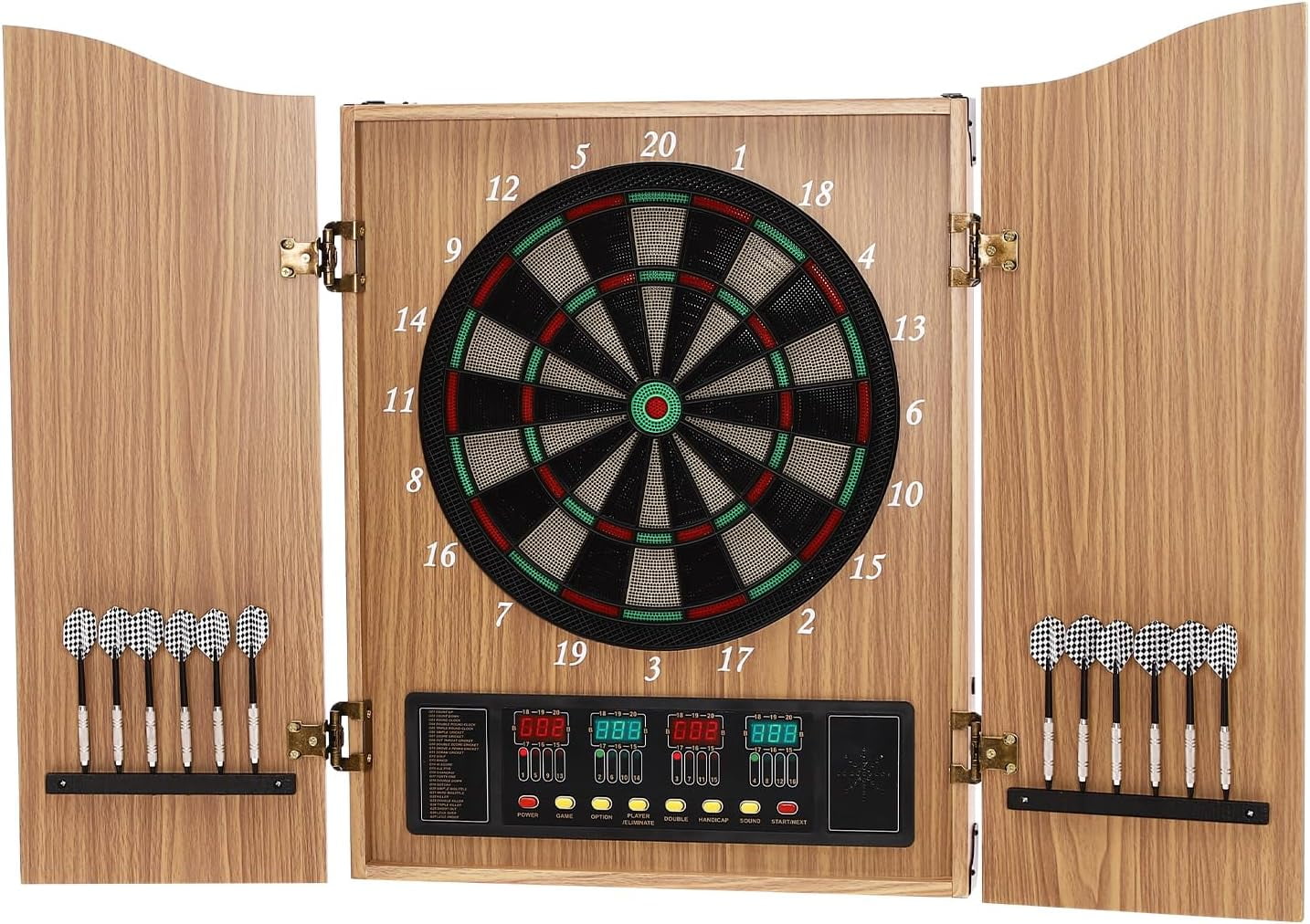 Electronic Dartboard Cabinet Combo Pro Size Large Auto-Scoring Cricket ...