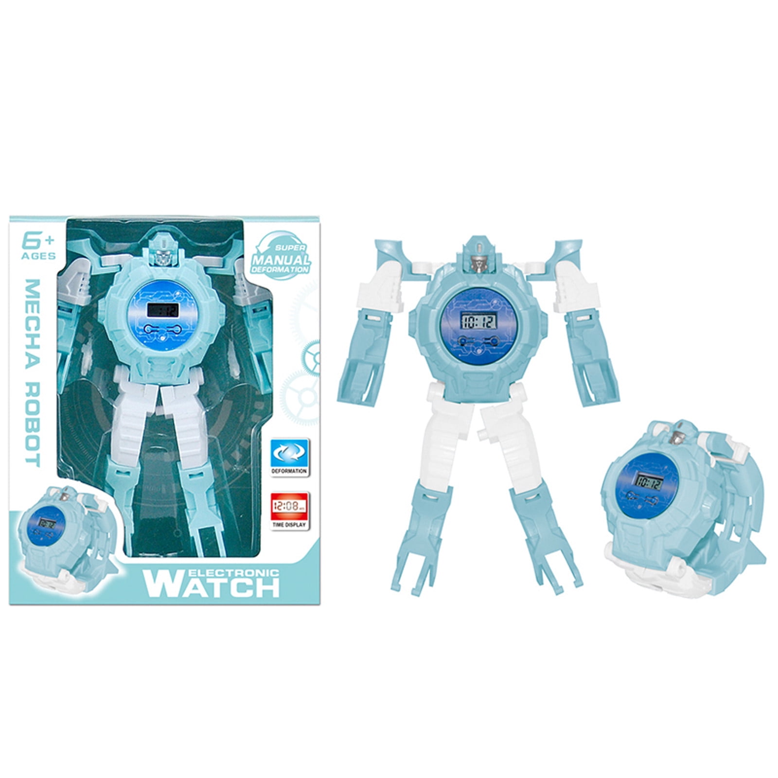 Electronic Deformation Watch Children Manual Transformation Robot Toys ...