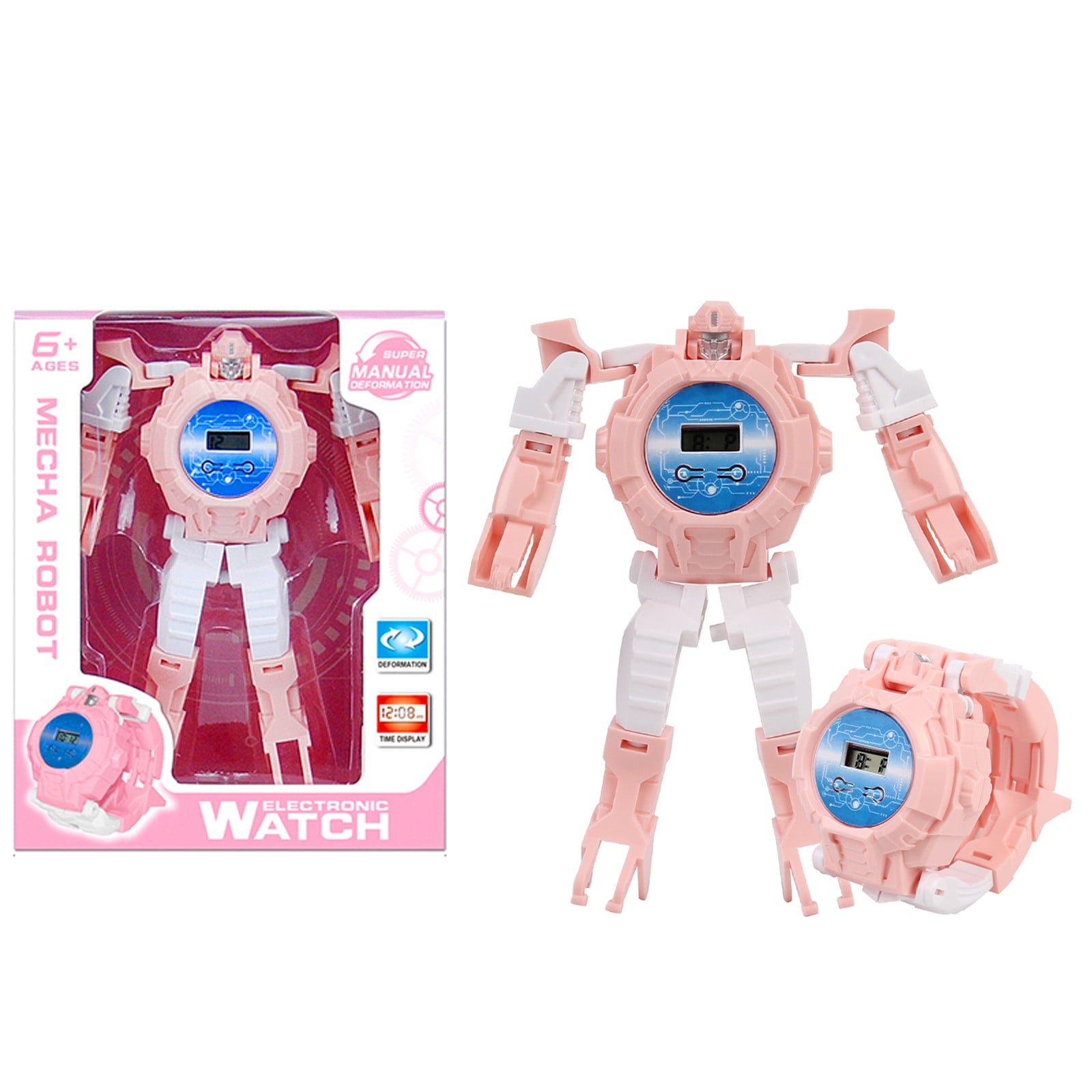 Electronic Deformation Watch Children Manual Transformation Robot Toys ...