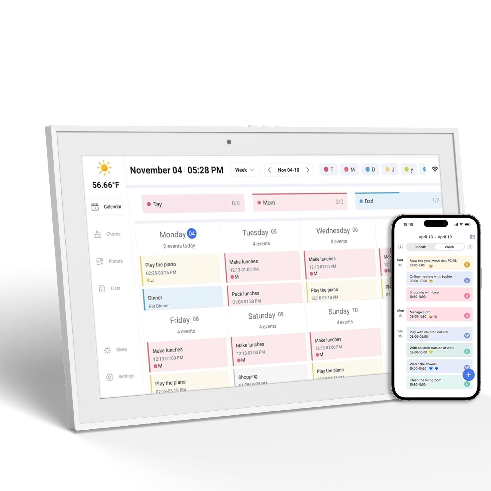 Electronic Digital Calendar and Chore Chart Planner Wall Touch Screen ...