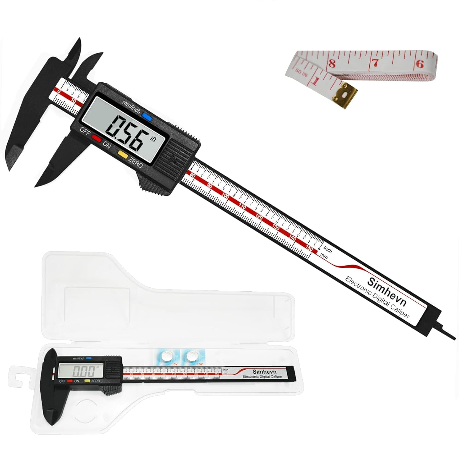 Electronic Digital Caliper, Inch and Millimeter Conversion, LCD Screen ...