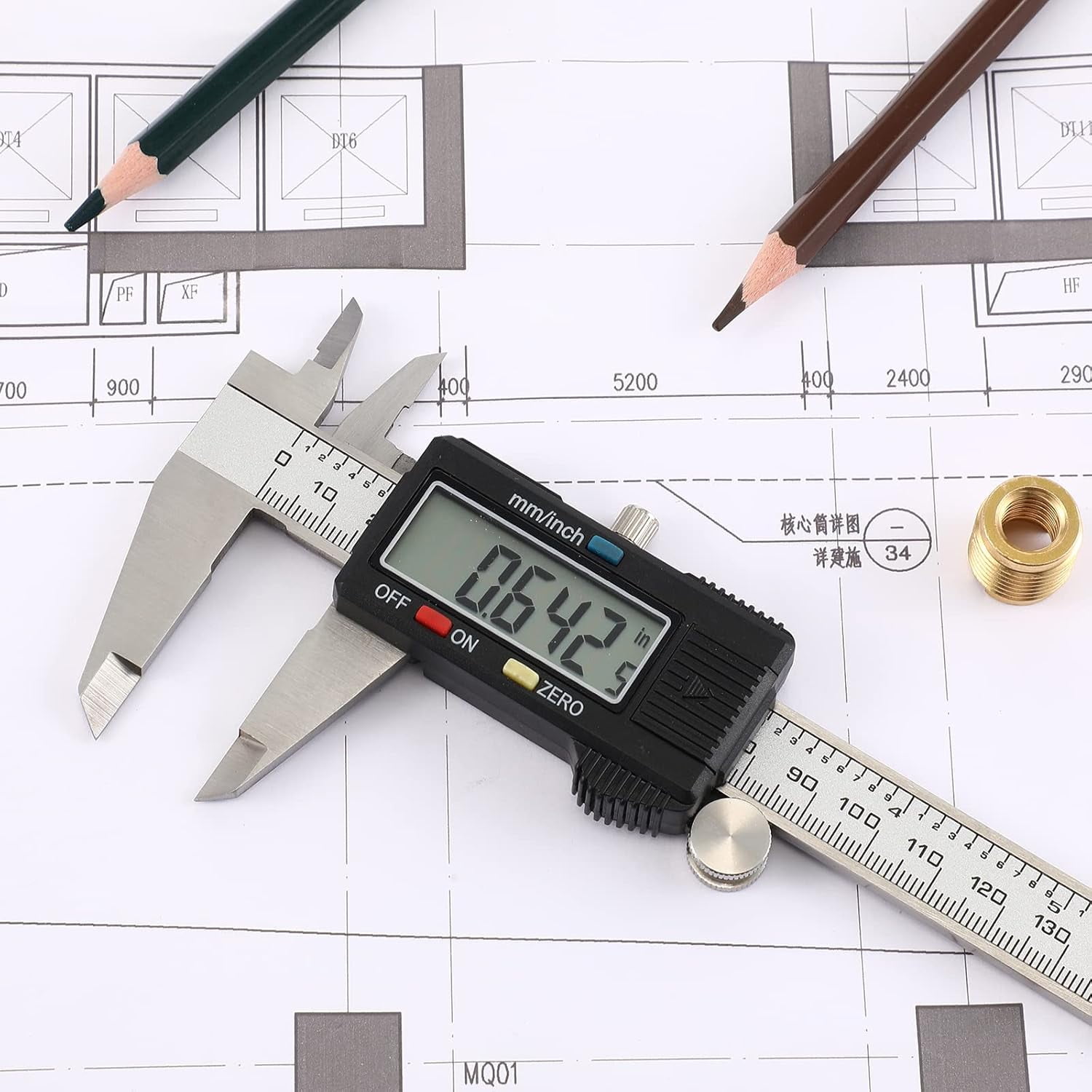 Electronic Digital Caliper, Inch and Millimeter Conversion, LCD Screen ...