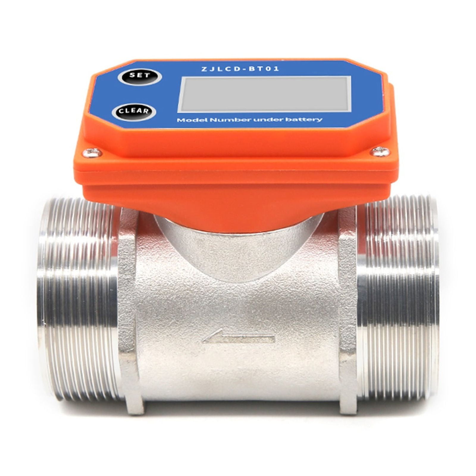 Electronic Digital Display Flowmeter, Dry Cell Stainless Steel LCD Flow Meter Thread Flow Sensor ...