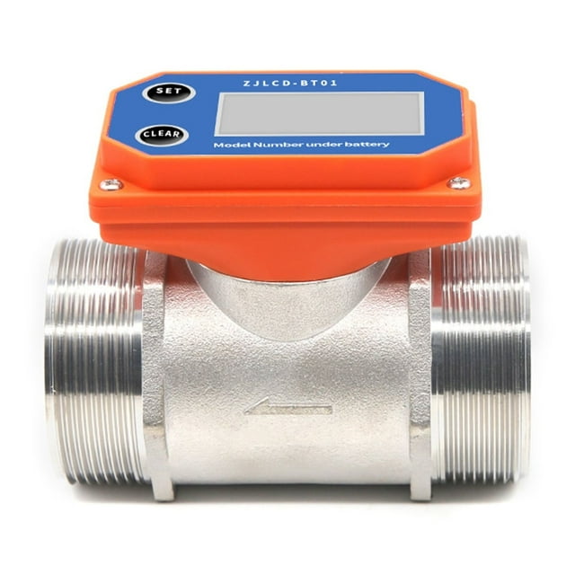 Electronic Digital Display Flowmeter, Dry Cell Stainless Steel LCD Flow ...