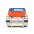 Electronic Digital Display Flowmeter, Dry Cell Stainless Steel LCD Flow Meter Thread Flow Sensor ...
