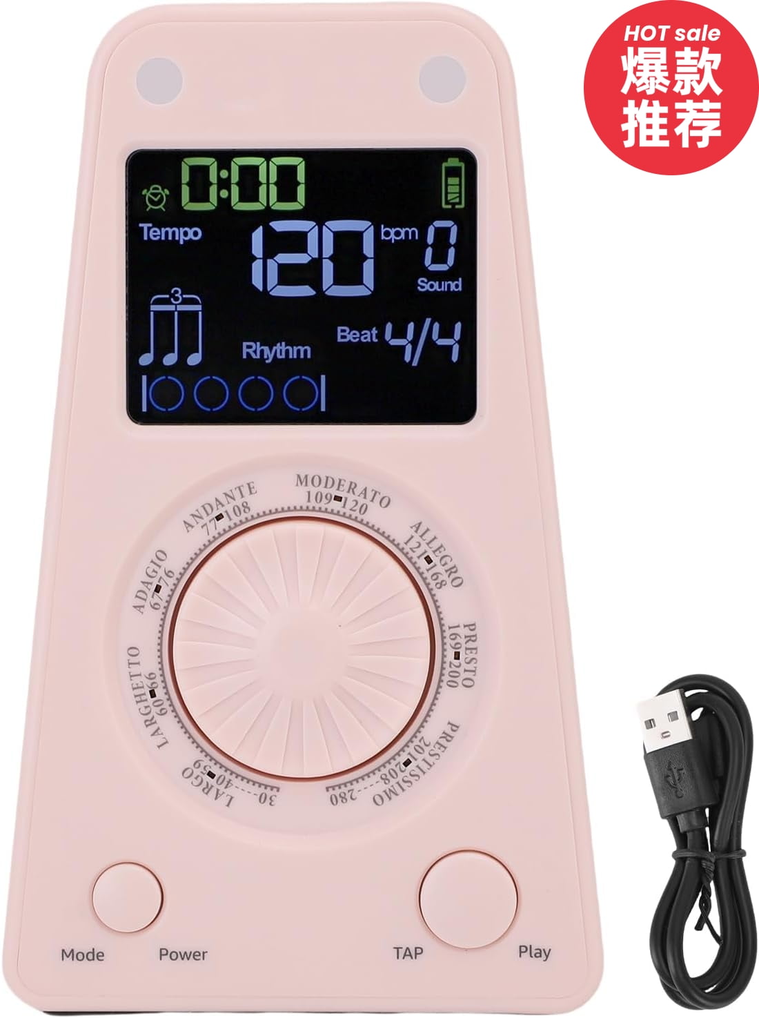 Electronic Digital Metronome, 30bpm - 280bpm Color Display Portable ...